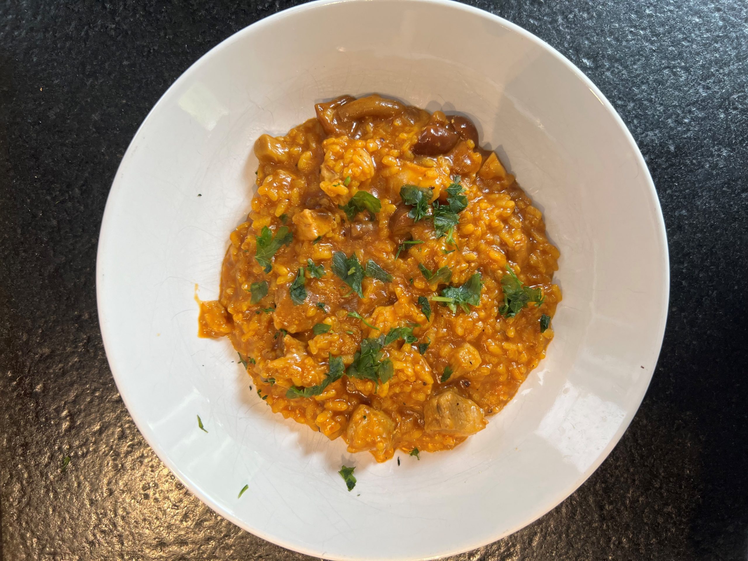 ARROZ MELOSO MIT SECRETO IBERICO UND PILZE. Cremiger Reis Rezept ...